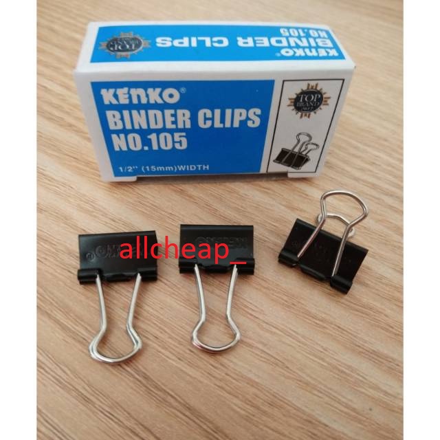 Jual BINDER CLIPS 105 PENJEPIT KERTAS NOTA BUKU 0.5INCH 15MM JOYKO ...