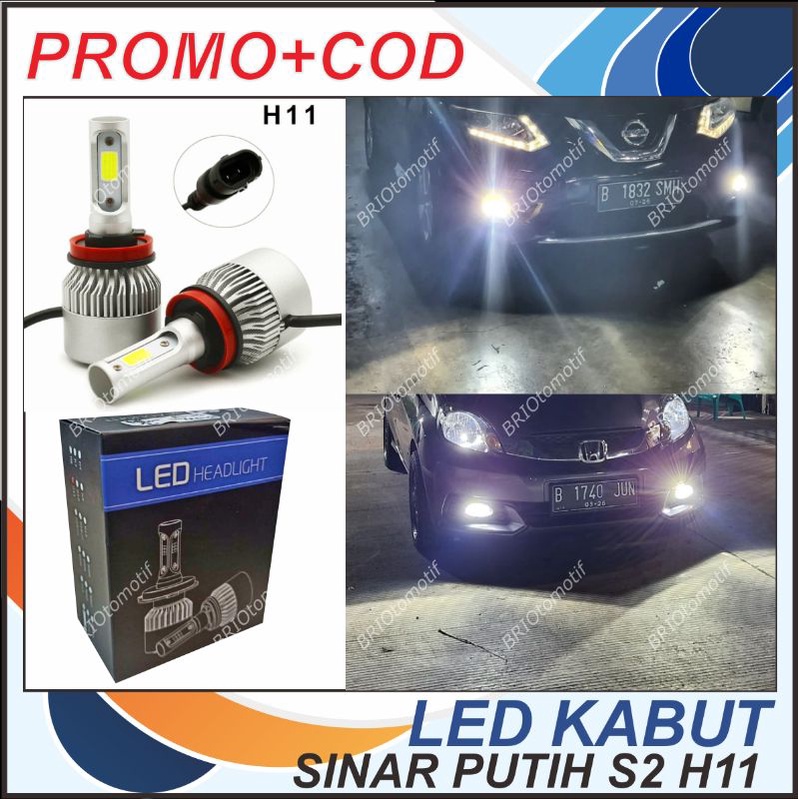 Jual LAMPU FOGLAMP LED MOBIL KABUT BUMPER S2 H11 H16 TAFF LED COB 2 SISI SINAR PUTIH TERANG ...