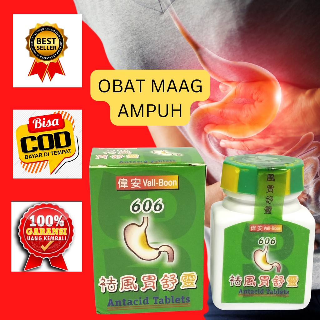 Jual 606 ANTACID TABLETS obat maag - asam lambung - gerd herbal ampuh ...