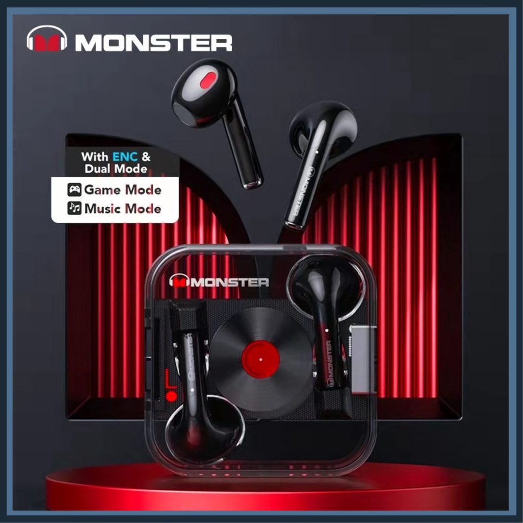 Jual MONSTER XKT01 BLUETOOTH EARPHONE ENC TWS GAMING LOW LATENCY ...