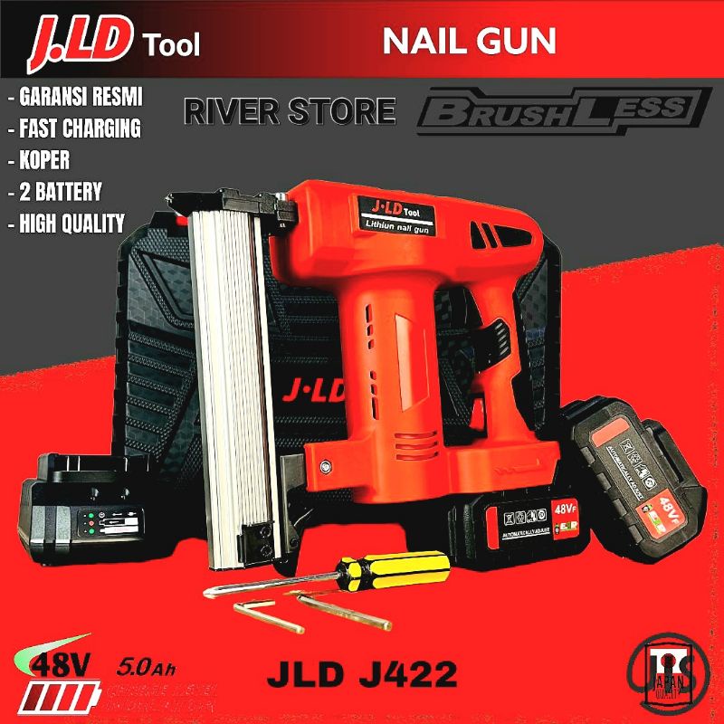 Jual Mesin Paku Tembak Cordless JLD 48V Nail Gun Baterai Tanpa Angin dan Kabel Germany ...