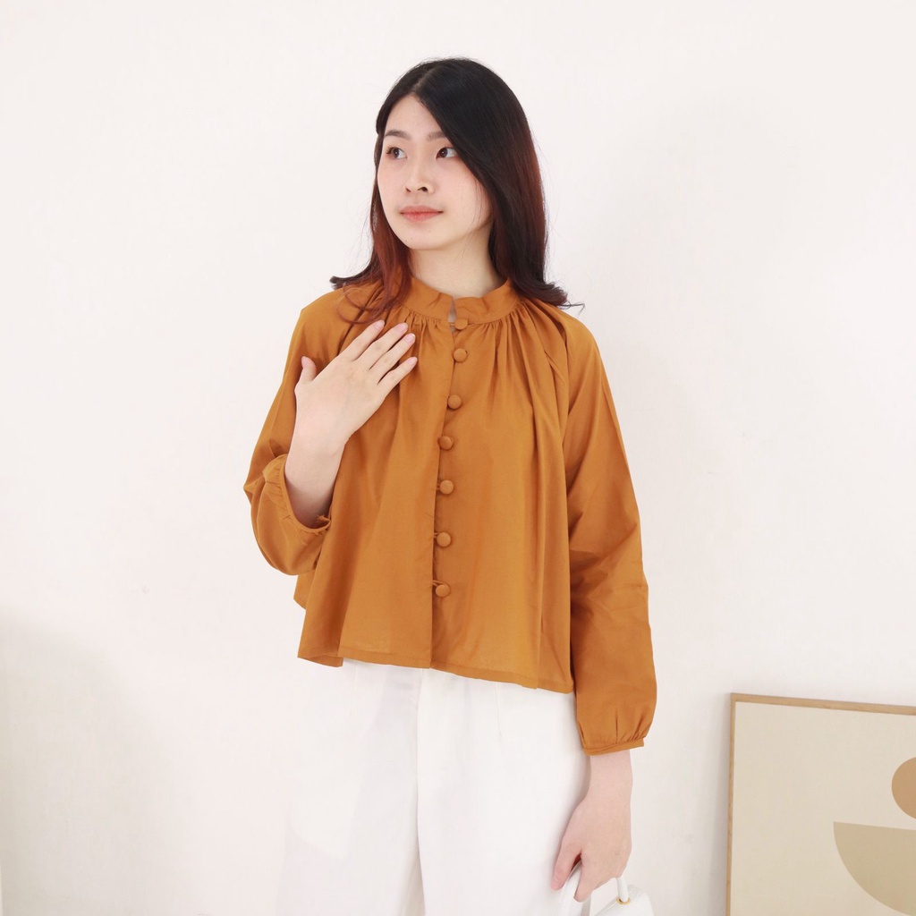 Jual MSMO Croatia Blouse Crop Button Top / Blouse Wanita / Atasan ...