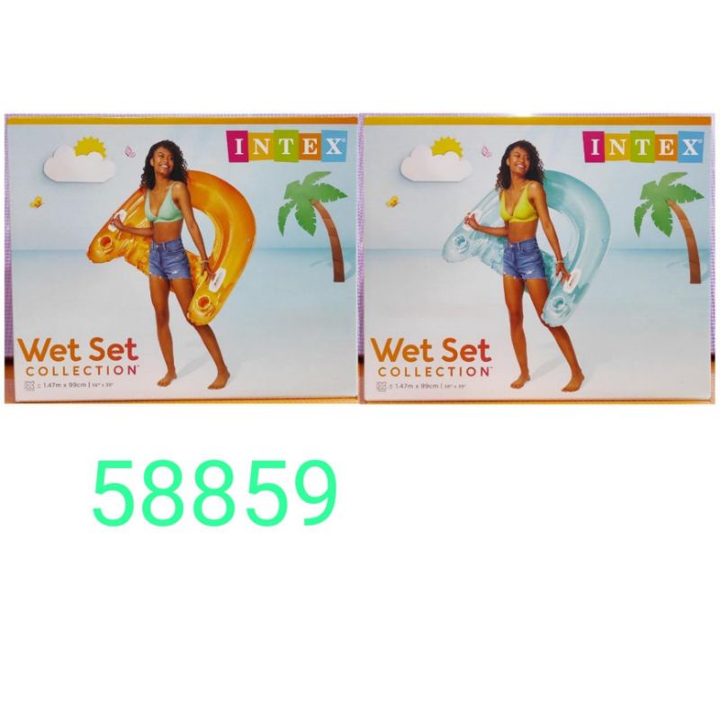 Jual Intex 58859 sit n float inflatable floating tube lounge with back ...