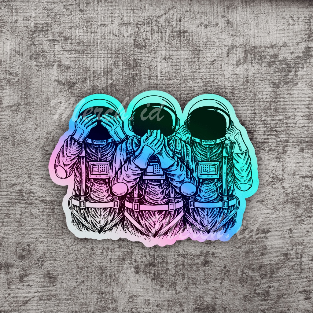 Jual Stiker case hp laptop aesthetic astronout hologram | Shopee Indonesia