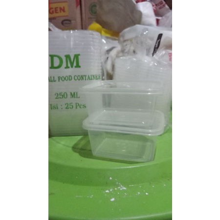 Jual FOOD CONTAINER/ KOTAK MAKANAN PLASTIK BENING UKURAN 250 ML/ DM ...