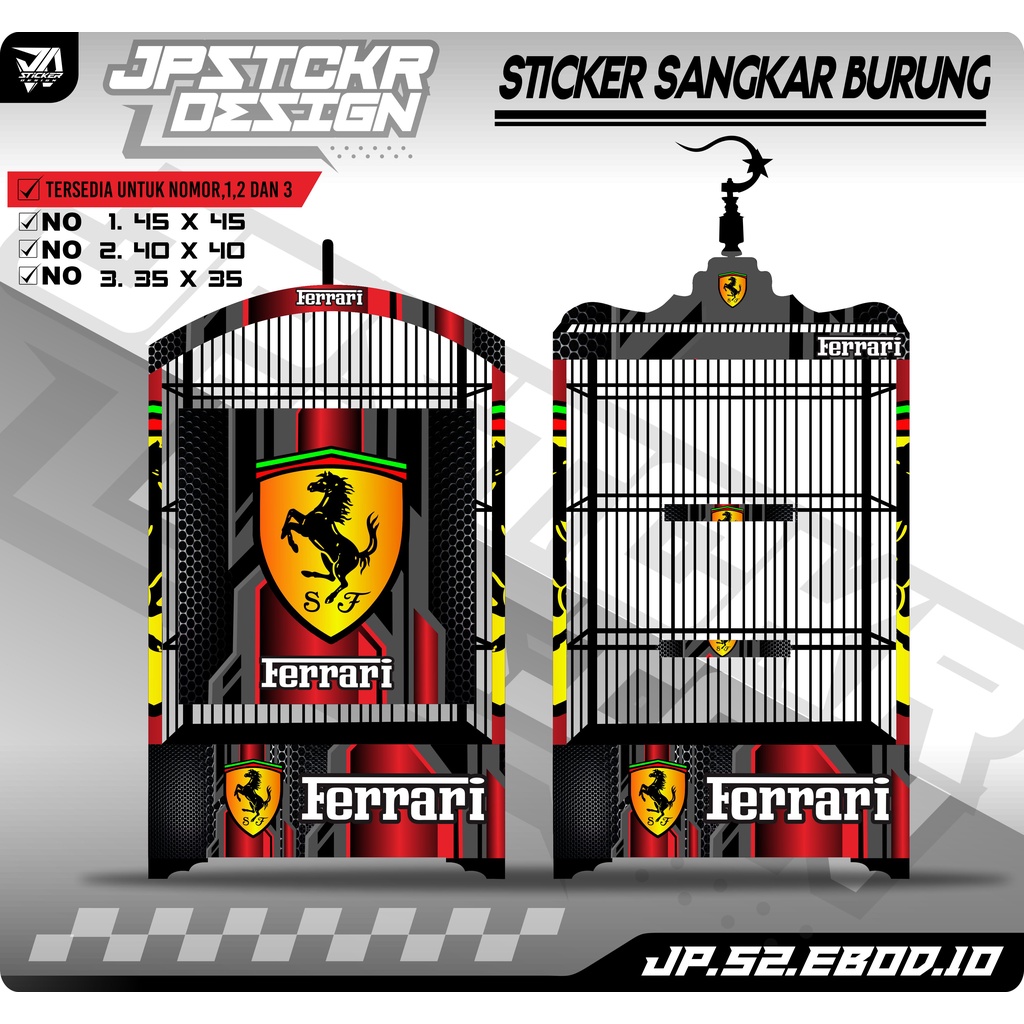 Jual Stiker Sangkar Burung Kotak - Sticker Decal Kandang Burung Ebod ...