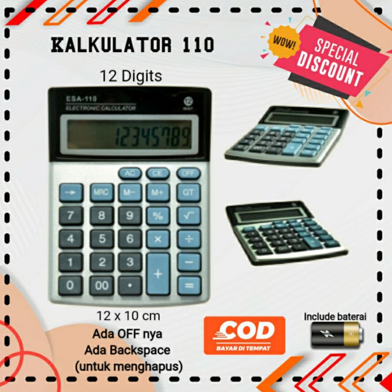 Jual Kalkulator Kantor Calculator Office 12 Digits Kakulator Toko Murah ...