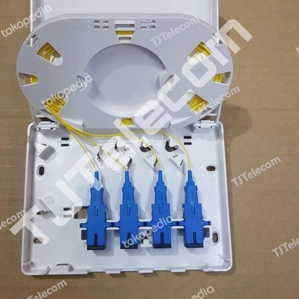 Jual Roset optik / roset FTTH 4 core SC lengkap adaptor + pigtail ...