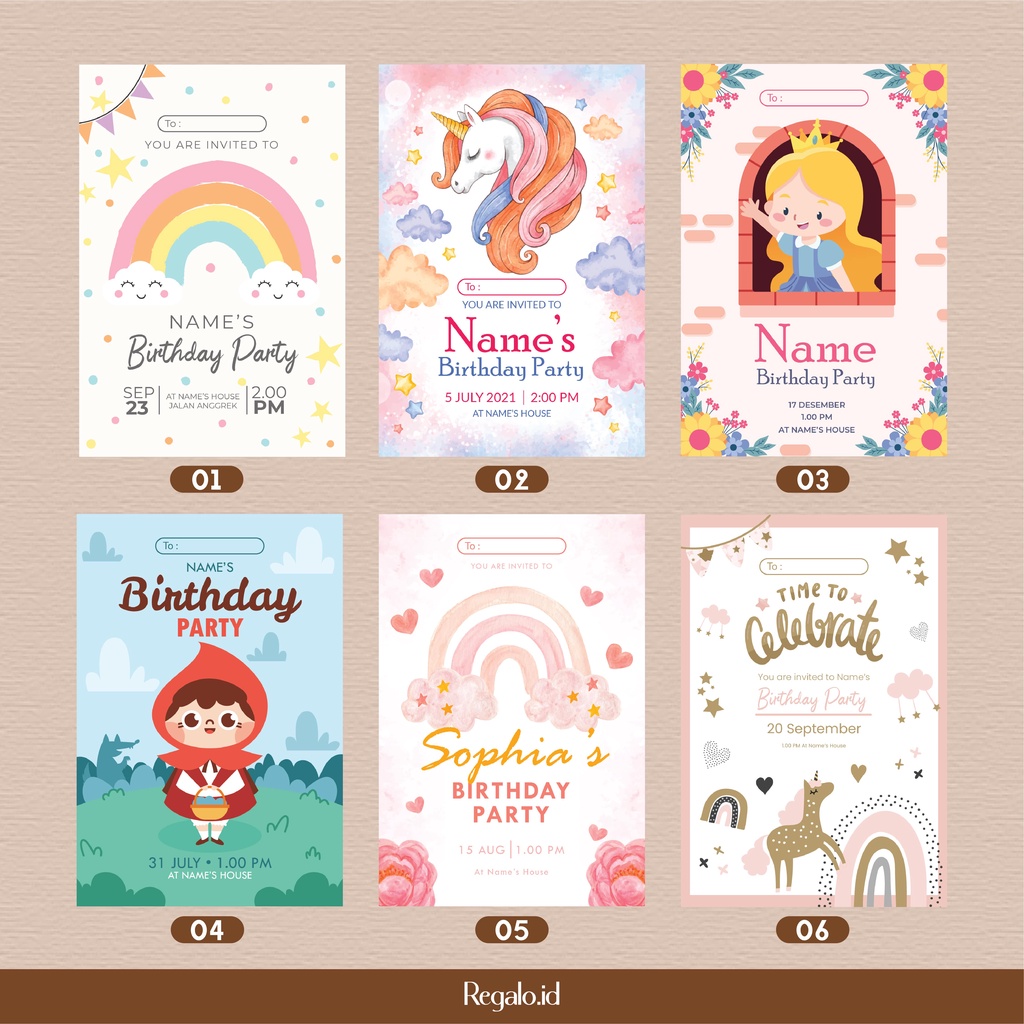Jual [BIRTHDAY INVITATION] Undangan Ulang Tahun Anak 2nd Edition ...