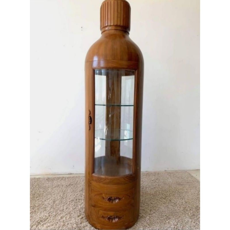 Jual lemari hias botol lemari sudut minimalis kayu jati | Shopee Indonesia