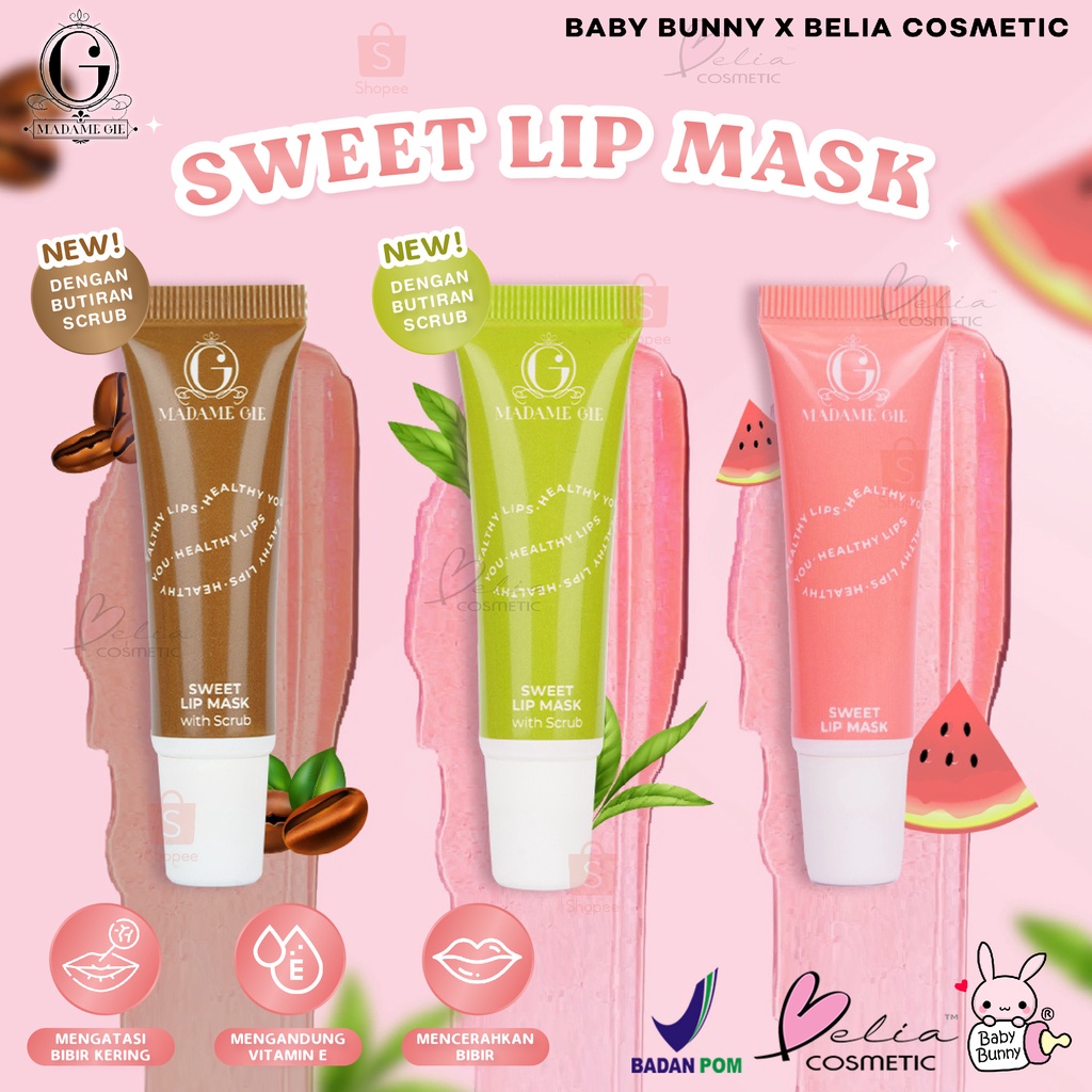 Jual BELIA Madame Gie Sweet Lip Mask - Masker Scrub Bibir Cerah ( BPOM ...