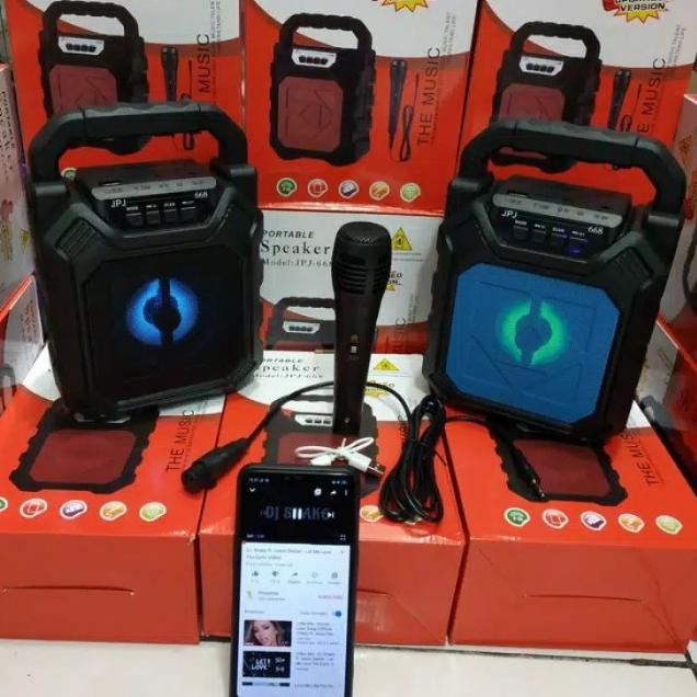 Jual Speaker spiker wireless bluetooth portable plus mic 668 H super ...
