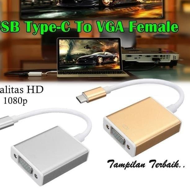 Jual Kabel Konverter USB C Type Tipe Converter To Ke VGA Projector ...