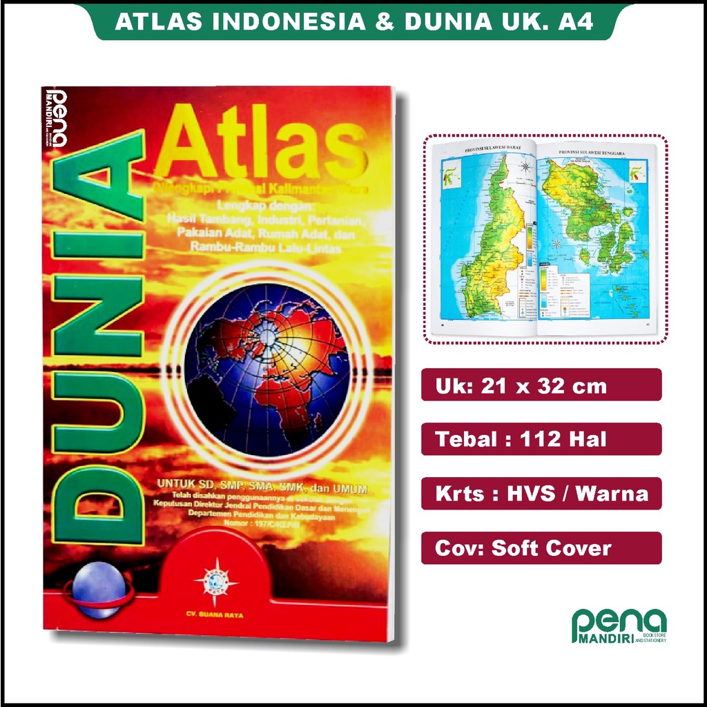 Jual Atlas Dunia Ukuran Besar - Atlas Jumbo A4 | Shopee Indonesia