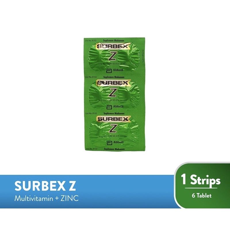 Jual Surbex Z strip 6 tablet - Multivitamin Lengkap & ZINC | Shopee ...