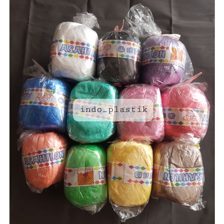 Jual Tali Rafia Halus / Asahilon Warna Warni / Tali Rafia rajut / Tali ...