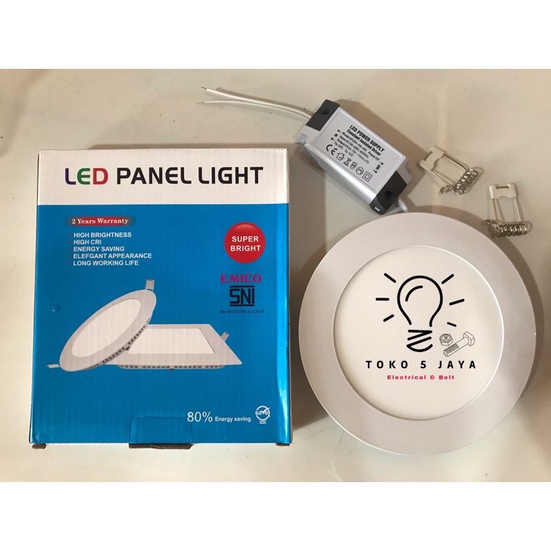 Jual led panel light 9 watt / lampu downlight 9 watt | Shopee Indonesia