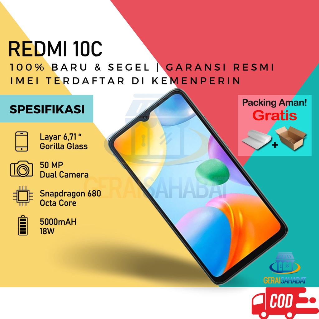 Jual Redmi 10C Snapdragon 680 4/64GB 4/128GB Garansi Resmi | Shopee Indonesia