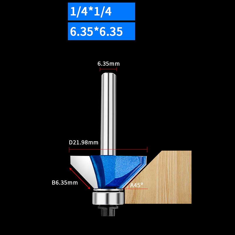 Jual 1/4" Mata Router Kayu 6mm/Mata Router 45 Derajat/Mata Profil ...