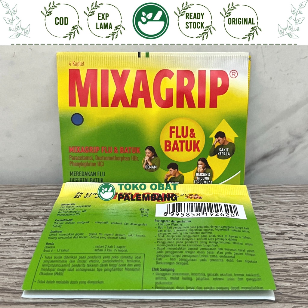 Jual MIXAGRIP FLU DAN BATUK 4 KAPLET SAKIT KEPALA DEMAM BERSIN HIDUNG ...