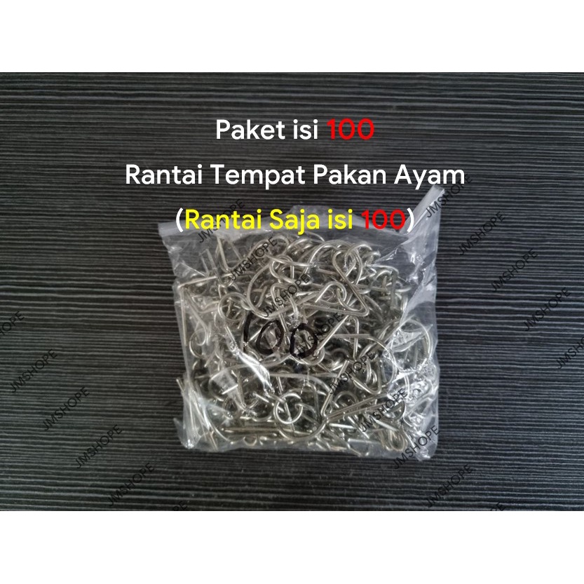 Jual Paket isi 100 rantai saja Kaitan Tempat Pakan Makan Ayam TP kawat ...