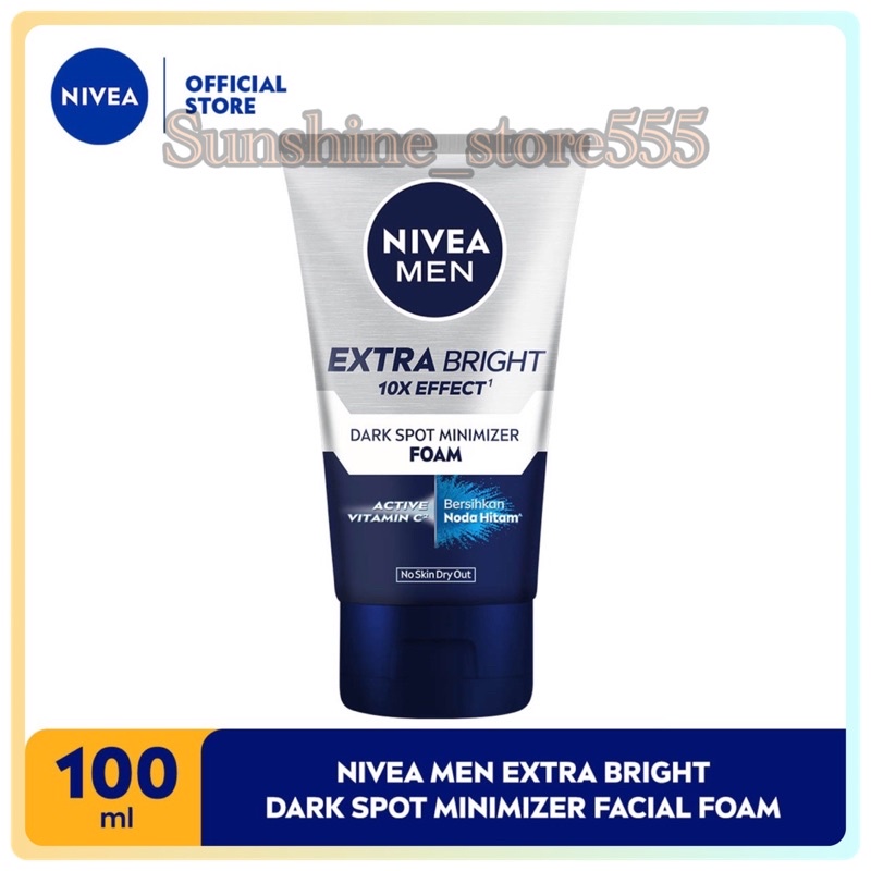 Jual NIVEA MEN Personal Care Men Extra White Dark Spot Minimizer Facial Foam - 100 ml | Shopee ...