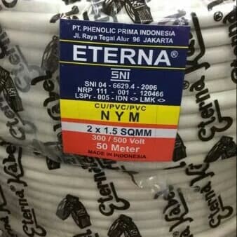 Jual Kabel Eterna Nym 2X1,5/ Kabel Listrik Eterna Isi 2 Kawat Tembaga Full | Shopee Indonesia