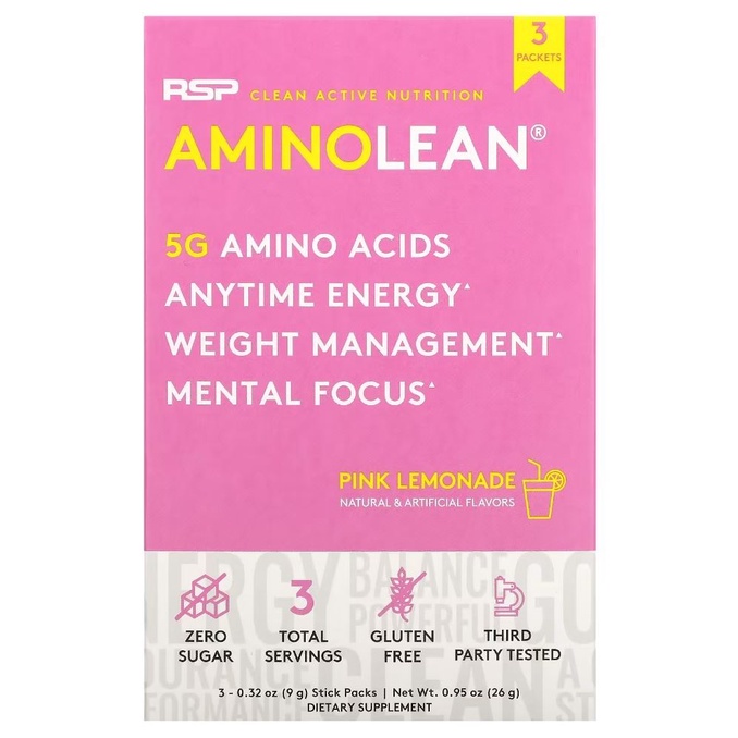 Jual AminoLean Pink Lemonade 3 Packets Sachet Amino Lean USA Pre Work ...