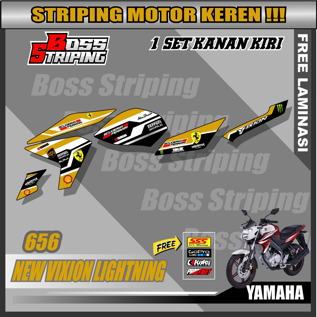 Jual Stiker Sticker List Variasi Yamaha Vixion NVL - Striping Stripping ...