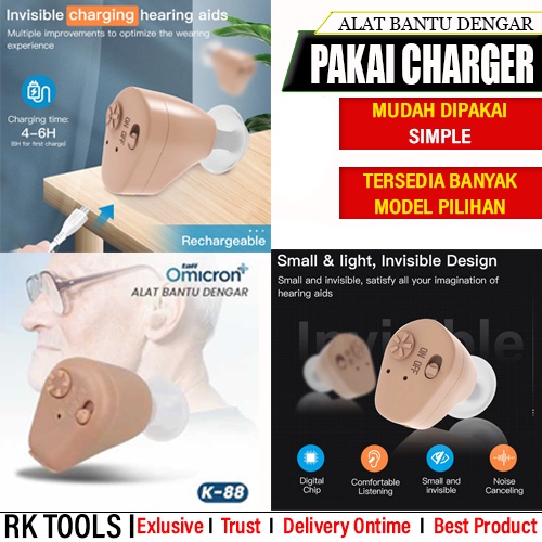 Jual Alat bantu pendengaran telinga tuli untuk orang tua bisa di charger ukuran mini cocok untuk ...