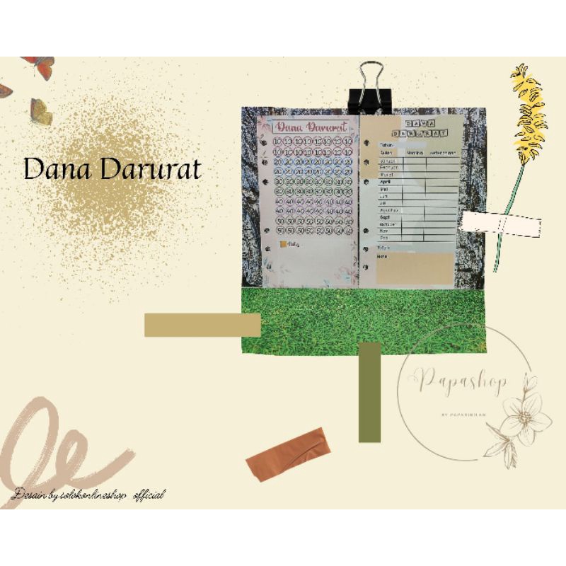 Jual Kertas Binder A6 "Dana Darurat" (Harga 1 Lembar) | Shopee Indonesia