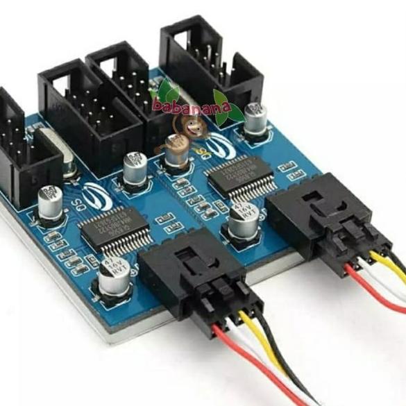 Jual Kabel USB Motherboard 9 pin Splitter 1 to 4 cabang front panel hub ...