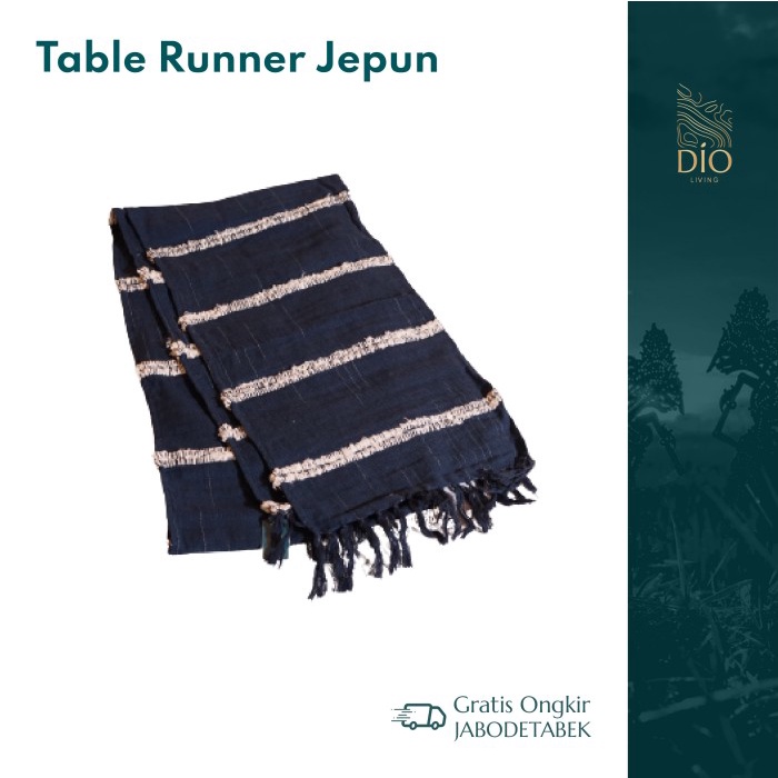 Jual Dio Living - Jepun Table Runner Kain Meja Modern Minimalis - Biru ...