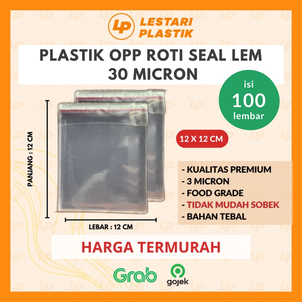Jual [TERMURAH] Plastik OPP Roti Kopi Pie Seal Lem 12x12 OPP DVD Bakery ...