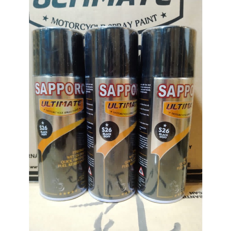 Jual pilok pilox cat semprot sapporo ultimate S26 black doff dof hitam ...