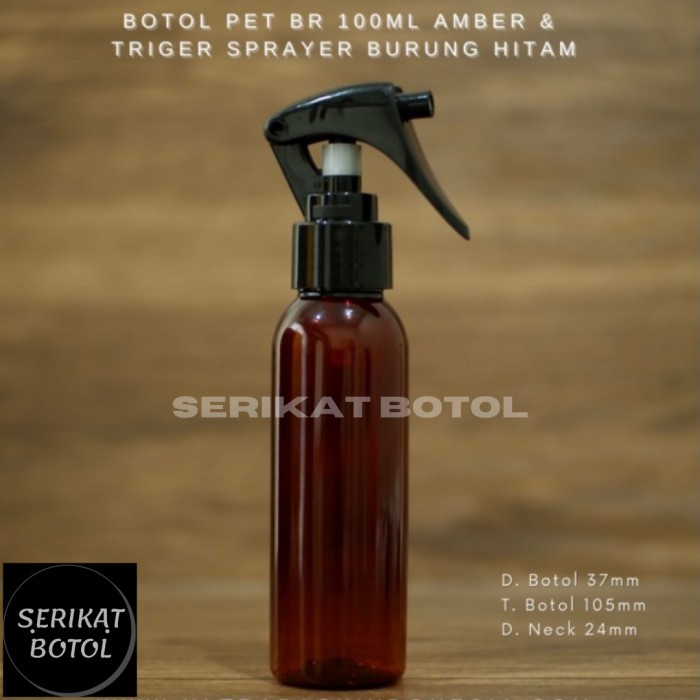 Jual BOTOL AMBER 100ML SPRAY TRIGGER / BOTOL TRIGGER SPRAY 100 ML COKLAT | Shopee Indonesia