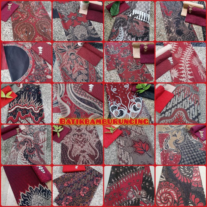 Jual kain batik printing warna merah/marun | Shopee Indonesia