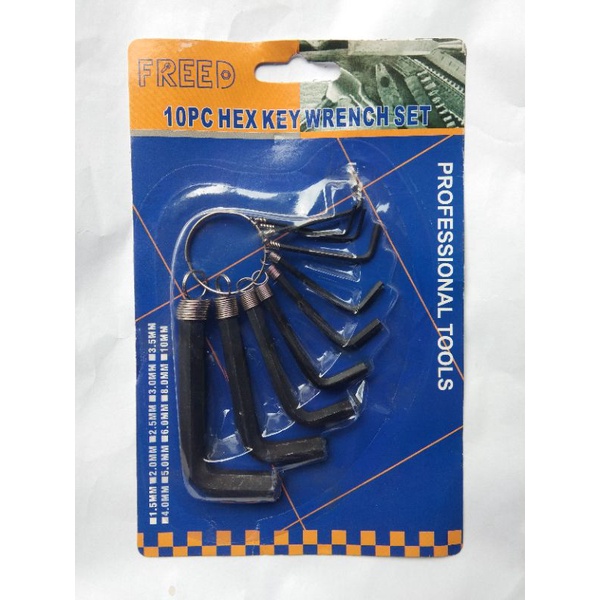 Jual Kunci L set freed 10 pcs Hex key wrench set | Shopee Indonesia