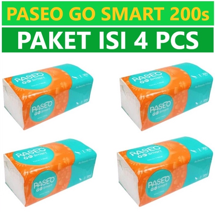 Jual Tissue Facial Tisue Tisu Tisyu Paseo GO SMART 200 sheet 1 pack (4 ...