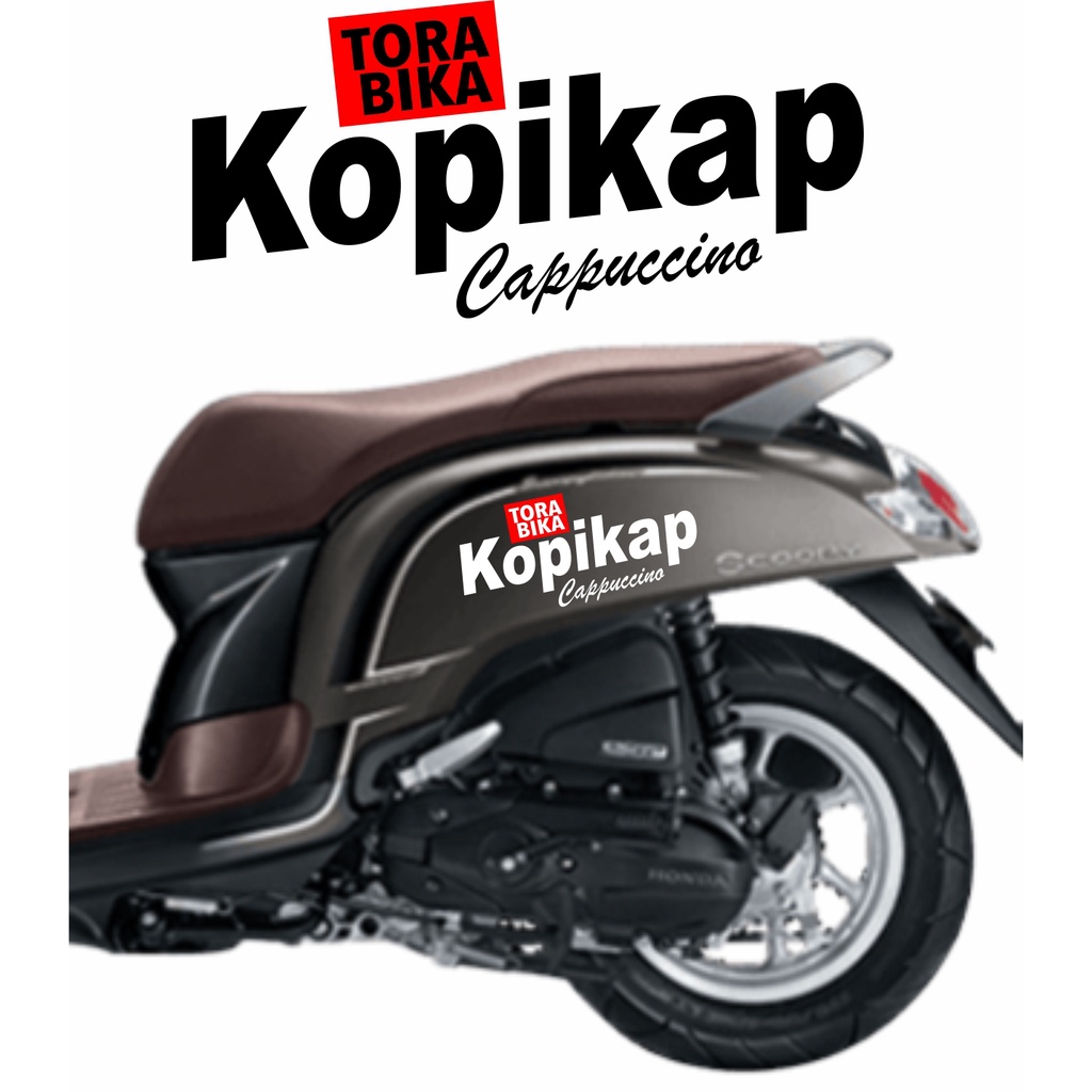 Jual 2pcs stiker kanan kiri logo kopikap body motor | Shopee Indonesia