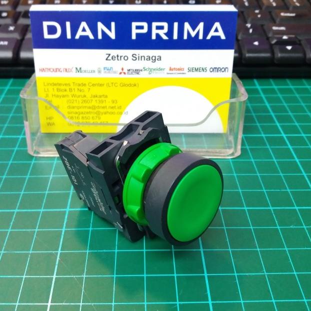 Jual Schneider Push Button XB5AA31 Green Hijau 1NO ZBE-101 22mm ...