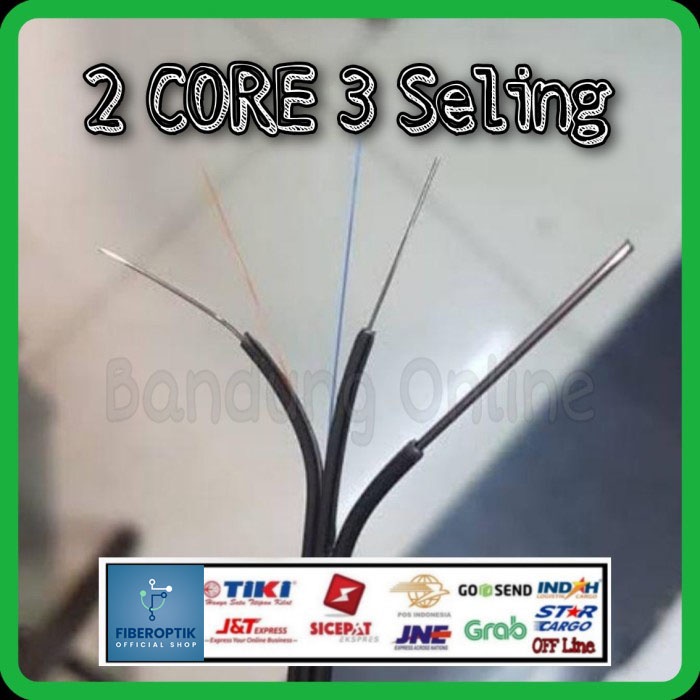Jual Kabel FO 1Core 2Core FTTH Dropcore 1 2 4 Core Fiber Optik 1 3 ...