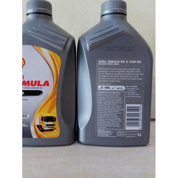 Jual Oli Diesel / Oli Mobil / Oli Mesin SHELL RIMULA R4X 15W-40 @1 ...