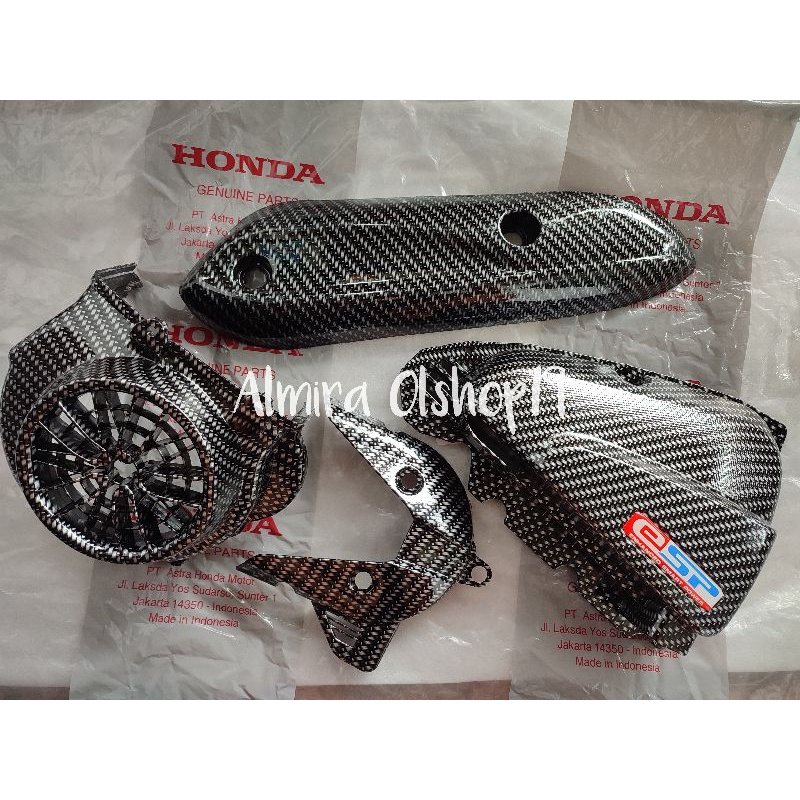 Jual Paket Carbon Beat Pop ESP Tutup Filter/Tutup Kipas/Tameng Knalpot ...