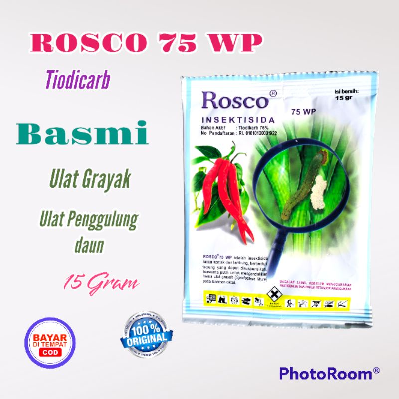 Jual ROSCO Tiodikarb 75 WP kemasan 15 gram Anti ulat Grayak Hama putih ...