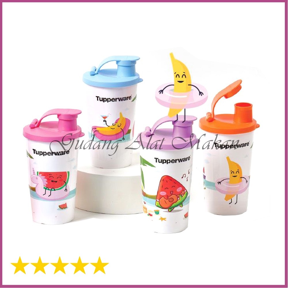 Jual TUPPERWARE Happy Tumbler with Spout 4pcs warna baru | Shopee Indonesia