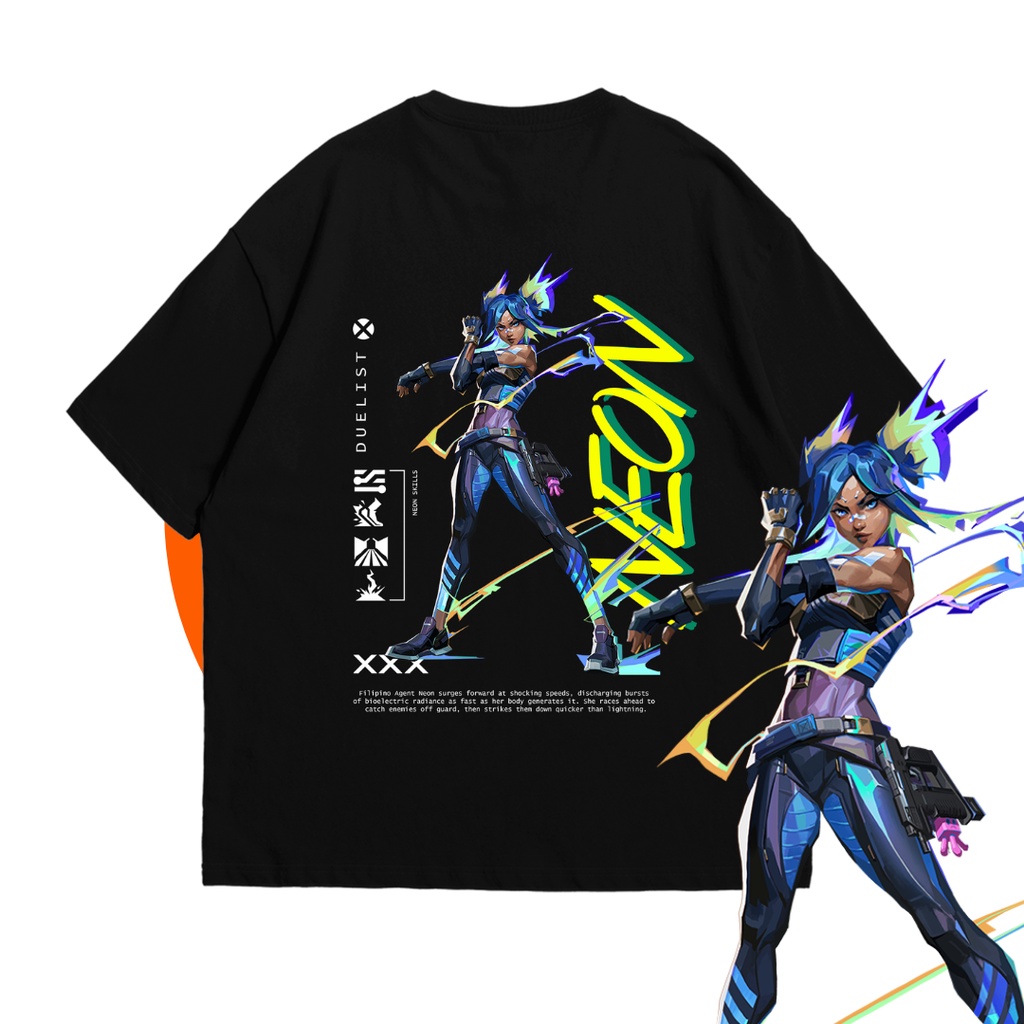 Jual Kaos Katun Oversize Desain Neon Valorant - Game Valorant | Shopee ...