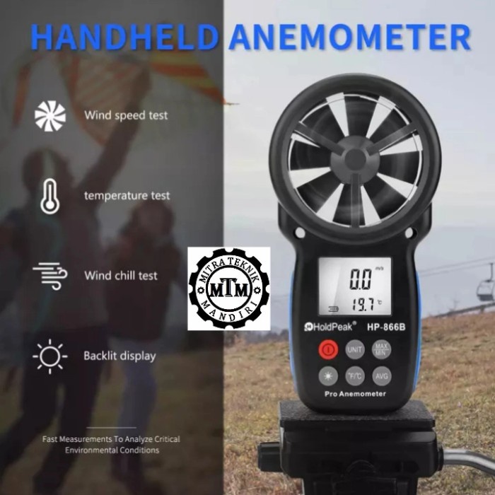 Jual Pku Alat Ukur Digital Anemometxer Wind Speed Thermometer Holdpeak ...