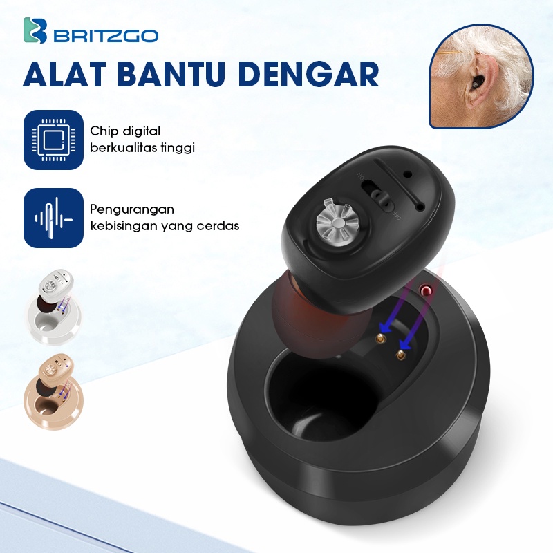 Jual Britzgo Alat Bantu Dengar cas charger pendengaran telinga original hearing aids mini alat ...