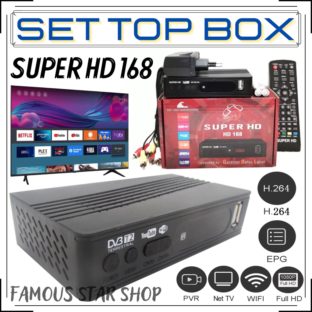 Jual SET TOP BOX TV DIGITAL SUPER HD 168 GOL DVB T2 / STB TV DIGITAL SUPER HD / SET TOP TV BOX ...